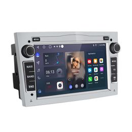 Carplay Silber Autoradio Für Opel Astra H Corsa C D Zafira Android 13 GPS Navi WIFI BT SWC DAB+ 2+64G