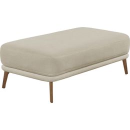 Sch&ouml;ner Wohnen Kollektion Hockerbank "Pearl - 5 Jahre Hersteller-Garantie, auch in Boucl&eacute;", beige (sand), B:120cm H:45cm T:70cm, 96% Polyester, 4% Polyacryl, SCH&Ouml;NER WOHNEN-KOLLEKTION, Hocker, Passend zur Serie Pearl, F&uuml;&szlig;e Massivholz
