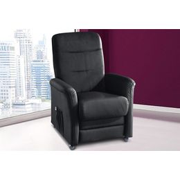 Sit & More TV-Sessel SIT & MORE "Charlie", schwarz, B:76cm H:103cm T:91cm, Altara Nubuck, die Luxus-Microfaser aus 100% Polyester;Luxus-Kunstleder;novalife- die ganz besondere Luxus-Microfaser (aus 54% Acryl, 25% Polyamid, 14% Polyester, 7% Baumwolle);Naturleder (echtes Rindsleder), Sessel, wahlweise mit Motor und Aufstehhilfe