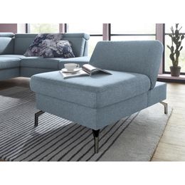 Sit & More Hocker SIT & MORE "Brisbane", blau (hellblau), B:77cm H:46cm T:112cm, Soft clean (98% Polyester, 2% Polyamid), Hocker, Polsterhocker Sitzhocker, Fu&szlig;h&ouml;he 15 cm, mit Federkern und Klappfunktion