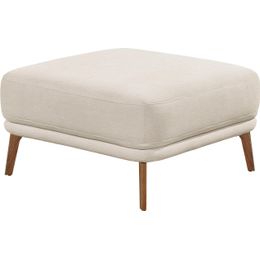 Sch&ouml;ner Wohnen Kollektion Hocker "Pearl - 5 Jahre Hersteller-Garantie, auch in Boucl&eacute;", wei&szlig;, B:80cm H:45cm T:80cm, 96% Polyester, 4% Polyacryl, SCH&Ouml;NER WOHNEN-KOLLEKTION, Hocker, Hocker, Passend zur Serie Pearl, B/T/H: 80/80/45 cm, F&uuml;&szlig;e Massivholz
