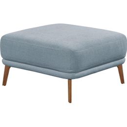 Sch&ouml;ner Wohnen Kollektion Hocker "Pearl - 5 Jahre Hersteller-Garantie, auch in Boucl&eacute;", blau (hellblau), B:80cm H:45cm T:80cm, 16% Baumwolle, 79% Polyester, 5% Polyacryl, SCH&Ouml;NER WOHNEN-KOLLEKTION, Hocker, Hocker, Passend zur Serie Pearl, B/T/H: 80/80/45 cm, F&uuml;&szlig;e Massivholz