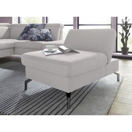 Sit & More Hocker SIT & MORE "Brisbane", silber, B:77cm H:46cm T:112cm, Soft clean (98% Polyester, 2% Polyamid), Hocker, Polsterhocker Sitzhocker, Fu&szlig;h&ouml;he 15 cm, mit Federkern und Klappfunktion