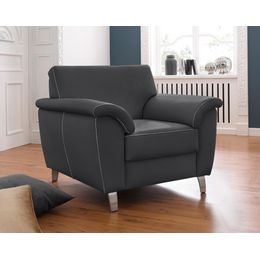 Sit & More Sessel SIT & MORE "Texel", schwarz, B:101cm H:87cm T:88cm, Luxus-Microfaser ALTARA NUBUCK (100% Polyester);Struktur (100% Polyester);Kunstleder SOFTLUX, Sessel, Sessel, inklusive Federkern