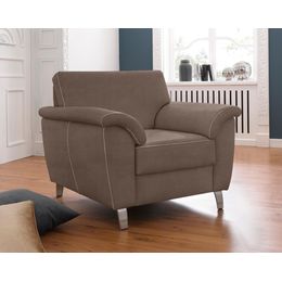 Sit & More Sessel SIT & MORE "Texel", braun, B:101cm H:87cm T:88cm, Luxus-Microfaser ALTARA NUBUCK (100% Polyester);Struktur (100% Polyester);Kunstleder SOFTLUX, Sessel, Sessel, inklusive Federkern
