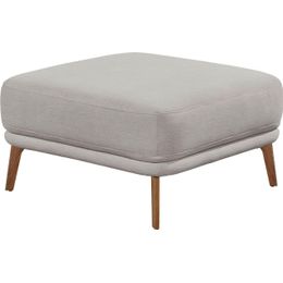 Sch&ouml;ner Wohnen Kollektion Hocker "Pearl - 5 Jahre Hersteller-Garantie, auch in Boucl&eacute;", silber, B:80cm H:45cm T:80cm, 96% Polyester, 4% Polyacryl, SCH&Ouml;NER WOHNEN-KOLLEKTION, Hocker, Hocker, Passend zur Serie Pearl, B/T/H: 80/80/45 cm, F&uuml;&szlig;e Massivholz