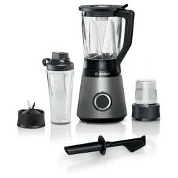 Bosch Standmixer "VitaPower Serie 4 MMB6177S, 30.000 U/min, 1,5l Thermoglas, ToGoFlasche", silber (silberfarben), B:23cm H:41cm T:19,5cm, Zerkleinerer, 4 Klingen-Messer, Universalzerkleinerer, Made in Europe, Kabelstaufach