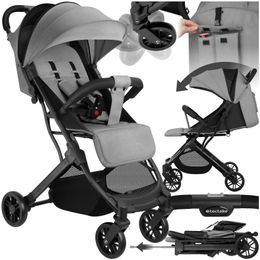 TecTake&reg; Buggy-Kinderwagen, Einhand-Klappmechanismus, mit 5-Punkt-Gurt, Feststellbremse, Schutzb&uuml;gel, pulverbeschichtetes Stahlgestell und pflegeleichter Stoffbezug, f&uuml;r 0 bis 36 Monate geeignet, Belastbarkeit 15 kg