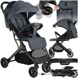 TecTake&reg; Buggy-Kinderwagen, Einhand-Klappmechanismus, mit 5-Punkt-Gurt, Feststellbremse, Schutzb&uuml;gel, pulverbeschichtetes Stahlgestell und pflegeleichter Stoffbezug, f&uuml;r 0 bis 36 Monate geeignet, Belastbarkeit 15 kg