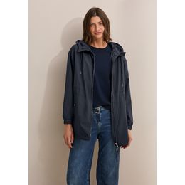 Outdoorjacke Cecil, Damen, Gr. M (40), blau (schwarz navy blau), Stoff, 100% Polyester, unifarben, casual, gerade normal, ohne Ausschnitt, Langarm elastischer Bund, Jacken, mit Kapuze mit Tunnelzugband