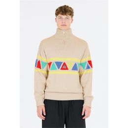 Strickpullover SOS "The Windbreaker", Herren, Gr. L, beige, 50% Polyacryl, 50% Wolle, bestickt, unifarben, normal, ohne Ausschnitt, Pullover, im kultigen Strick-Look mit Merinowolle
