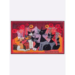 Salonloewe Fu&szlig;matte, Rot, Gr. 75x120 cm - rechteckig, Fu&szlig;matten, Material: Polyamid. R&uuml;ckseite: Gummi