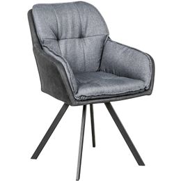 Riess Ambiente riess-ambiente Stuhl MR. LOUNGER - drehbar anthrazit grau Armlehne Retro Microfaser Rundum Bezug