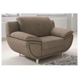 Sessel Trendmanufaktur "Rondo II, Loungesessel zeitlos und bequem", braun (tan), B:121cm H:85cm T:94cm, Struktur (100% Polyester), Sessel, Polstersessel XXL-Sessel, wahlweise mit komfortablem Federkern, mit extra breiten Armlehnen