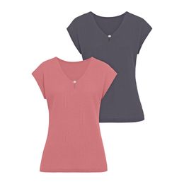 Lascana Shirt Damen Gr&ouml;&szlig;e XS grau / pink