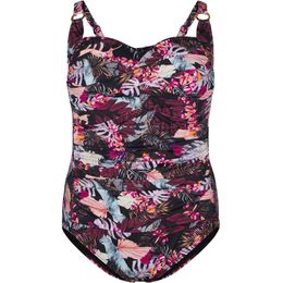 Swim By Zizzi Badeanzug 'Casdenia' Damen Gr&ouml;&szlig;e XL himmelblau / pfirsich / weinrot / schwarz