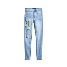 Desigual Jeans Damen Gr&ouml;&szlig;e 38 blau / blue denim / gelb / rot