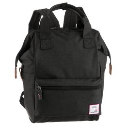 Cityrucksack Kangaroos, Gr. B/H/T: 24cm x 31cm x 20cm, schwarz, Nylon, unifarben, casual, Rucksäcke, Freizeitrucksack Arbeitsrucksack Schulrucksack