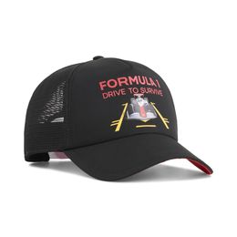 Trucker Cap Puma "F1 Drive to Survive Trucker Cap Erwachsene", Damen, Gr. OneSize, schwarz, Obermaterial: 100% Polyester; Futter Vorderteil: 100% Polyester; Hinterer Einsatz: 100% Polyester; Unter Schirm: 100% Polyester, unifarben, Caps