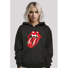 Kapuzenpullover F4NT4STIC "The Rolling Stones Weihnachtsn Christmas Zunge", Damen, Gr. L, schwarz, Obermaterial: 65% Baumwolle, 35% Polyester, relaxed fit, Pullover Kapuzenpullover, Premium Qualität, Band, Logo