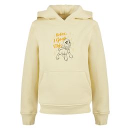 Kapuzensweatshirt ABSOLUTE CULT "ABSOLUTE CULT Herren Kids Wish - Relax I Goat This Basic Hoody", Jungen, Gr. 122/128, gelb (softgelb), 65% Baumwolle, 35% Polyester, bedruckt, Langarm, Sweatshirts