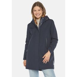 Fuchs & Schmitt Outdoorjacke FUCHS SCHMITT "Kurzmantel Urban Protection", Damen, Gr. 40, blau, 100% Polyester, unifarben, casual, normal, ohne Ausschnitt, Langarm, Jacken, mit Kapuze