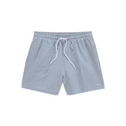 Badeshorts Venice Beach, Herren, Gr. S (46/48), N-Gr, gr&uuml;n (gr&uuml;n, wei&szlig;), Polyester, gestreift, Badehosen Badeshorts, mit Seersucker-Effekt