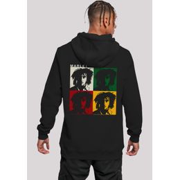 Kapuzenpullover F4NT4STIC "Bob Marley Colour Blocks Two Sleeves Reggae Music", Herren, Gr. M, schwarz, Obermaterial: 65% Baumwolle, 35% Polyester, slim fit, Pullover, Premium Qualität