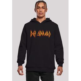 Kapuzenpullover F4NT4STIC "Def Leppard Shatter Logo", Herren, Gr. M, schwarz, Obermaterial: 65% Baumwolle, 35% Polyester, slim fit, Pullover, Premium Qualität