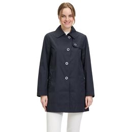 Kurzjacke Betty Barclay "Betty Barclay Kurzmantel mit Taschen", Damen, Gr. 36, blau (dunkelblau), Obermaterial: 52% Polyester, 48% Baumwolle. Futter: 100% Polyester., casual, ausgestellt, Langarm, Jacken