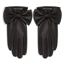 K by KARL LAGERFELD Karl Lagerfeld Handschuhe - KARL STUDIO HANDSCHUHE MIT SCHLEIFE - Gr. M - in Schwarz - f&uuml;r Damen