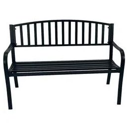 Outdoorbank Turin - ca. 127 x 63 x 85 cm - Farbe: Schwarz - 2-sitzer Gartenbank aus Stahl