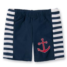 Playshoes Badehose Jungen Gr&ouml;&szlig;e 74/80 navy / feuerrot / wei&szlig;