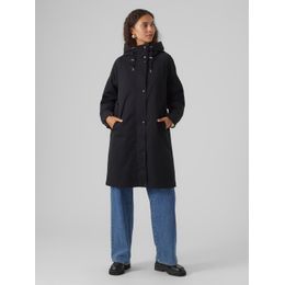 Véro Moda Parka VERO MODA "VMCHELSEA PARKA COAT BOOS", Damen, Gr. S (36), schwarz, Web, Obermaterial: 100% Polyester, unifarben, modisch, regular fit, Langarm, Jacken