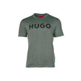 T-Shirt Hugo "T-Shirt Dulivio 1er Pack", Herren, Gr. L, grün (grün (open grün 343)), Obermaterial: 100% Baumwolle CO., Kurzarm, Shirts