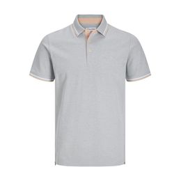 Jack & Jones Plus Jack & Jones Plus Poloshirt 'JJEPAULOS' Herren Größe 5XL grau / apricot / weiß