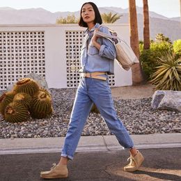 LANDS' END Soft Denim Boyfriend-Jeans Mid Waist, Damen,  Blau, Elasthan/Baumwoll-Mischung, by Lands' End