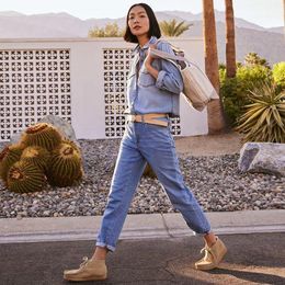 LANDS' END Soft Denim Boyfriend-Jeans Mid Waist, Damen,  Blau, Elasthan/Baumwoll-Mischung, by Lands' End