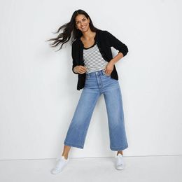 LANDS' END Recover Culotte-Jeans High Waist, Damen,  Blau, Baumwolle/Elasthan, by Lands' End
