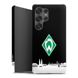 DeinDesign Galaxy S25 Ultra Handy Premium Case Smartphone Handyh&uuml;lle Schutzh&uuml;lle gl&auml;nzend Skyline Sv Werder Bremen Official Licensed Product Premium Case