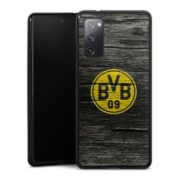 DeinDesign Galaxy S20 FE 5G Handy Silikon H&uuml;lle Case schwarz Handyh&uuml;lle Bvb Wooden Look Borussia Dortmund