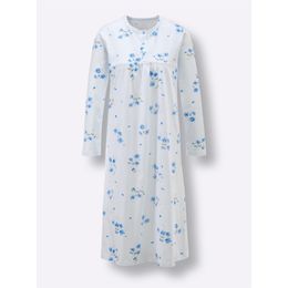 Comtessa Damen Nachthemd mit Bl&uuml;tenmuster, hellblau, Gr&ouml;&szlig;e 40/42