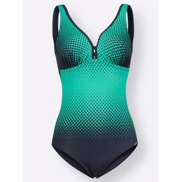 Sun Marin Sunmarin Damen Badeanzug mit Brustst&uuml;tze, marine-mint-bedruckt, Gr&ouml;&szlig;e 46D