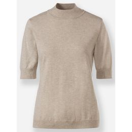 WITT Damen Pullover mit halblangem &Auml;rmel, sesam-meliert, Gr&ouml;&szlig;e 52