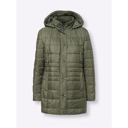 WITT Damen Steppjacke mit seitlichen Druckkn&ouml;pfen, khaki, Gr&ouml;&szlig;e 38