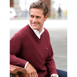 Marco Donati Damen V-Ausschnitt-Pullover, bordeaux, Gr&ouml;&szlig;e 46