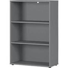 Aktenregal Aalborg, 2 verstellbare Einlegeböden, Möbelgleiter, Spanplatte melaminharzbeschichtet, B 800 x T 400 x H 1200 mm, graphit