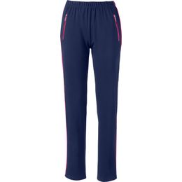 Damen Freizeithose mit 2 Rei&szlig;verschluss-Taschen marine-fuchsia, Gr&ouml;&szlig;e 38