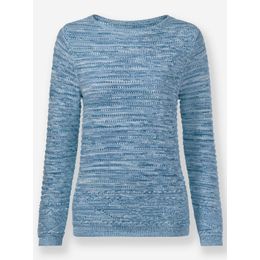 WITT Damen Pullover aus mehrfarbigem Melange-Garn, ecru-aqua-meliert, Gr&ouml;&szlig;e 36