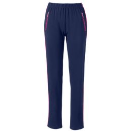 WITT Damen Freizeithose mit 2 Rei&szlig;verschluss-Taschen, marine-fuchsia, Gr&ouml;&szlig;e 54